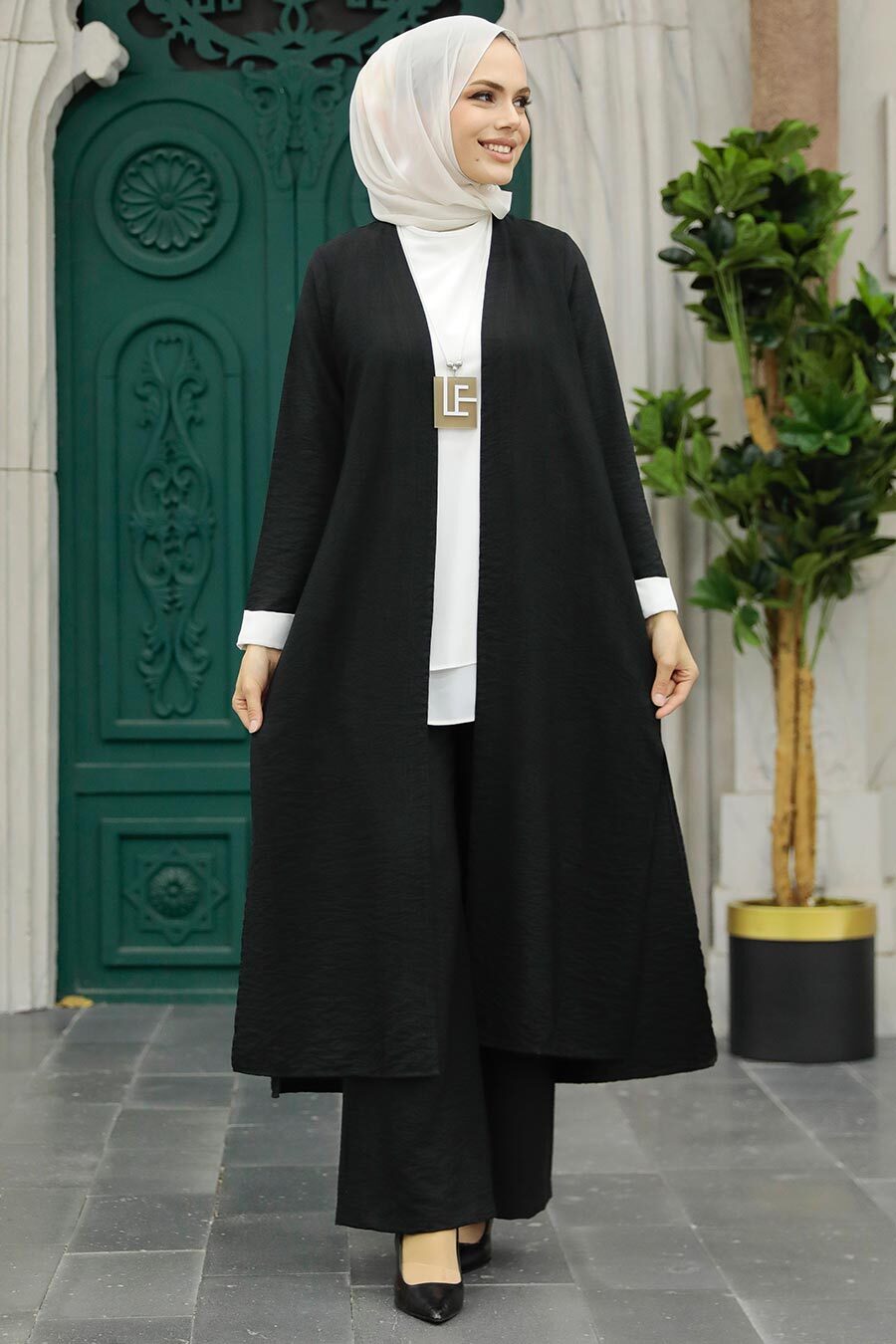 Black Hijab Triple Suit 5223S - Neva-style.com