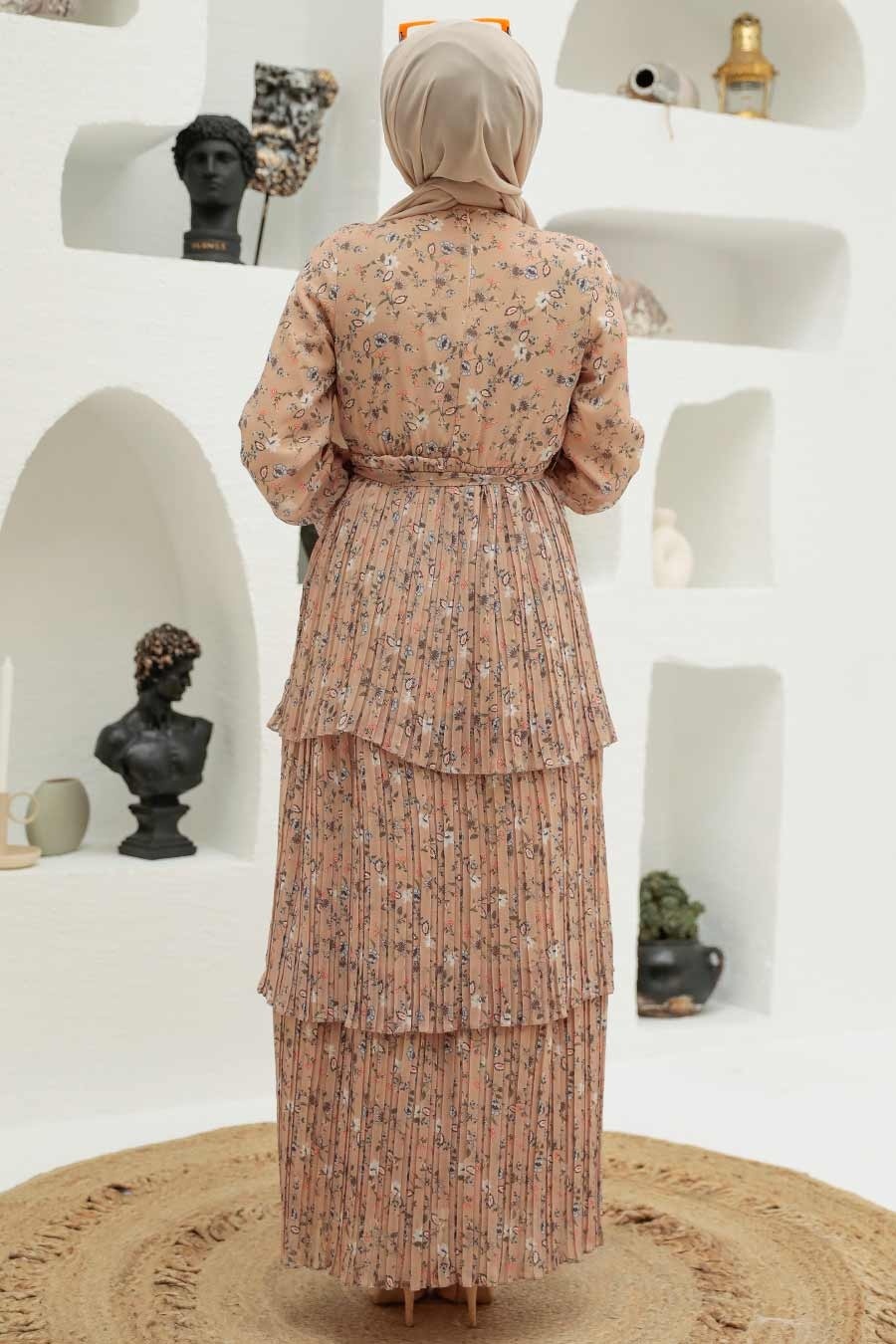 Neva Style - Kat Kat Vizon Tesettür Elbise 3360V - Tesetturisland.com